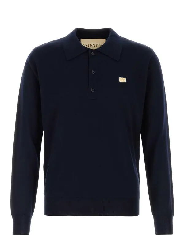 Valentino Garavani Virgin Wool Polo Shirt - Blue