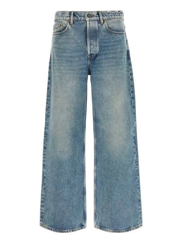 GOLDEN GOOSE Wide Leg Denim Jeans - Light Blue
