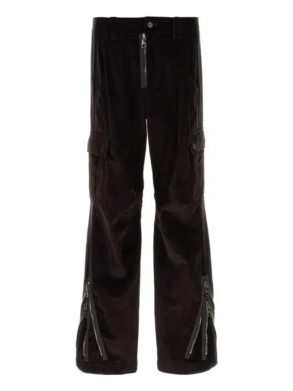 Dolce & Gabbana Corduroy Cargo Pants With Zippered Cuffs - Brown