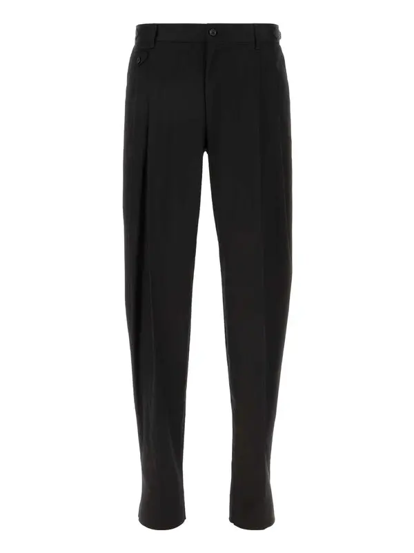 Dolce & Gabbana Stretch Gabardine Pants In Tailored -free Style - Black