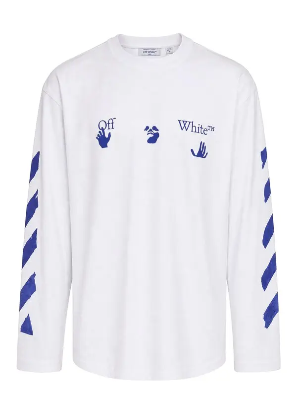 Off-White Graphic Long-sleeve Cotton T-shirt - White