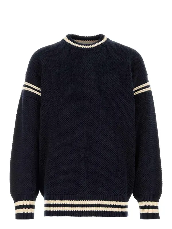 GOLDEN GOOSE Cotton Knit Sweater - Blue