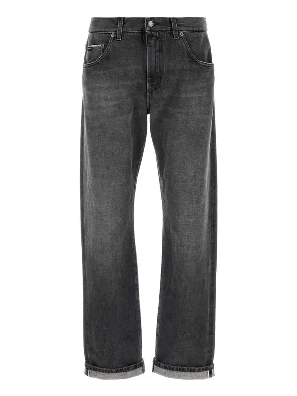 Dolce & Gabbana Straight Leg Denim Jeans - Black