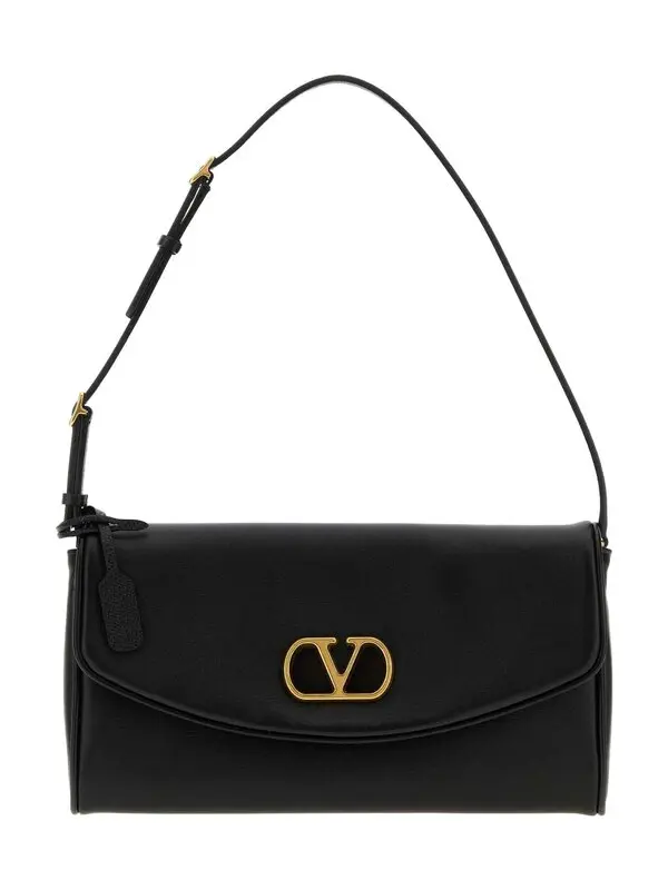 Valentino Garavani Devain Nappa Leather Shoulder Handbag - Black
