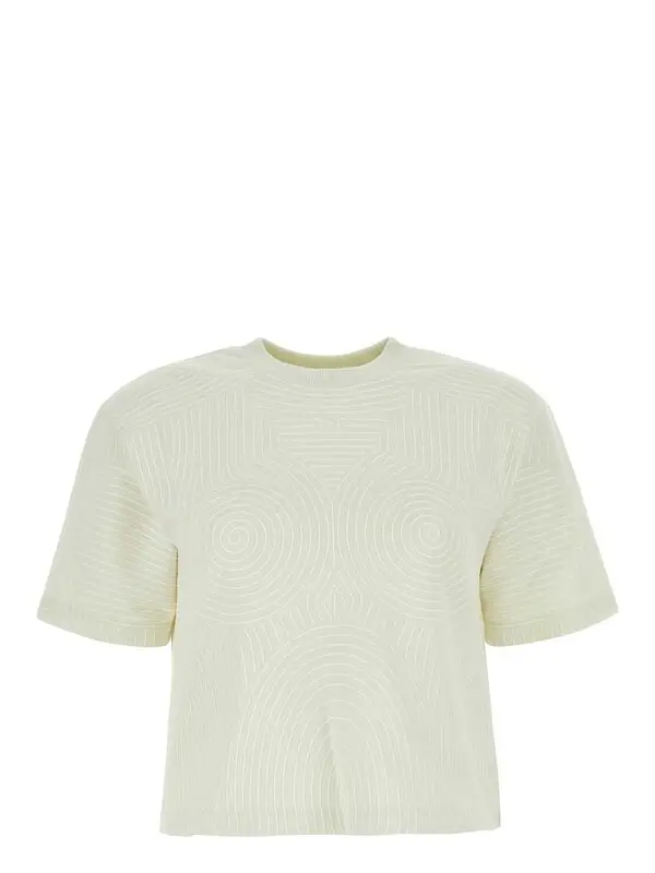 Off-White Oversize Cotton T-shirt With Geometric Pattern - White