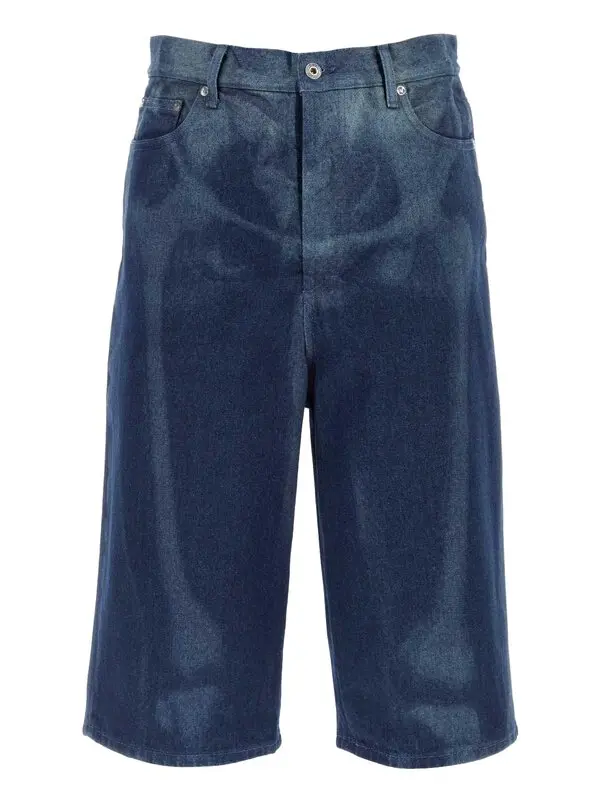 Off-White Denim Bermuda Shorts - Printed