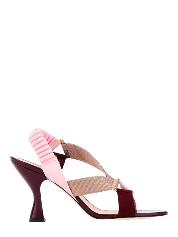 Fendi Colibrì Iconic Fabric Sandals With 8.5 Cm Heel - Multicoloured