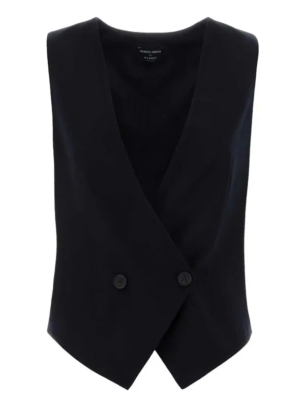 GIORGIO ARMANI X ALANUI Wool Vest For - Blue