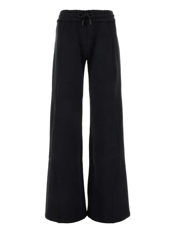 Off-White 100% Cotton Joggers With Drawstring Waist - Black