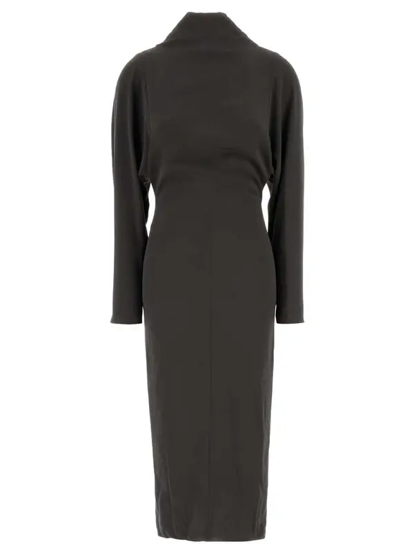 Giorgio Armani Stretch Crepe Midi Dress - Grey