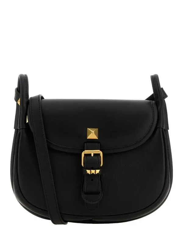 Valentino Garavani Flaneuse Leather Crossbody Handbag - Black