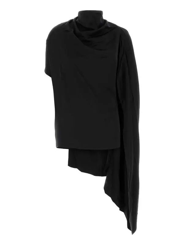 Magda Butrym Satin Draped Top - Black