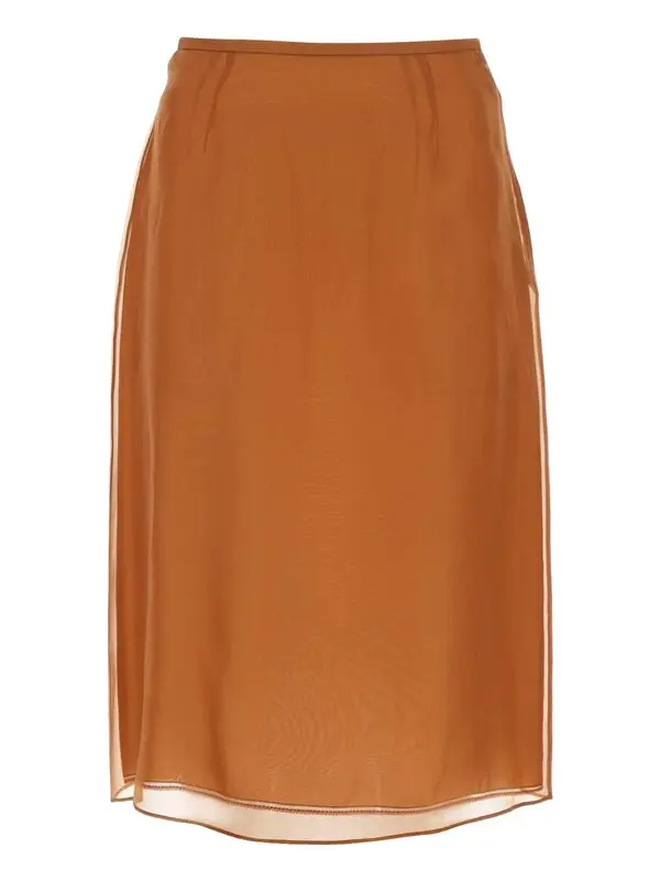 Prada Light Knit Sheer Skirt - Orange
