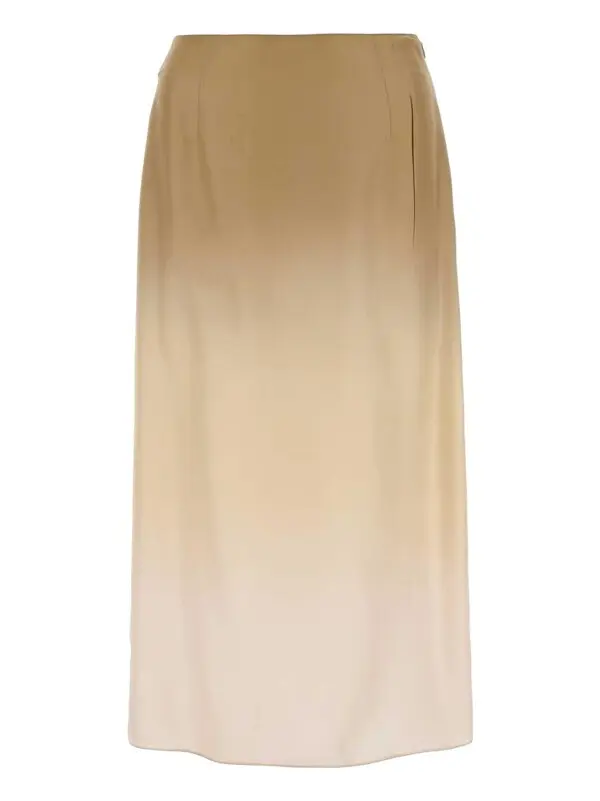 Prada 100% Silk Gradient Patterned Midi Skirt - Multicoloured