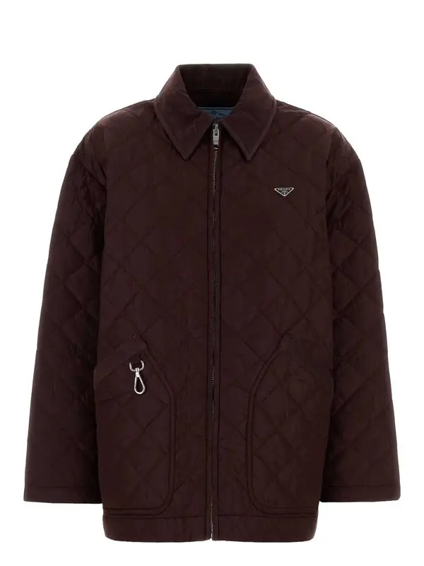 Prada Re-nylon Cropped Quilted Jacket - Purple