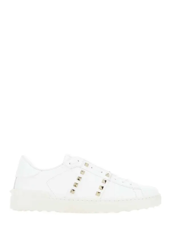 Valentino Garavani Rockstud Untitled Low Top Leather Sneakers - White
