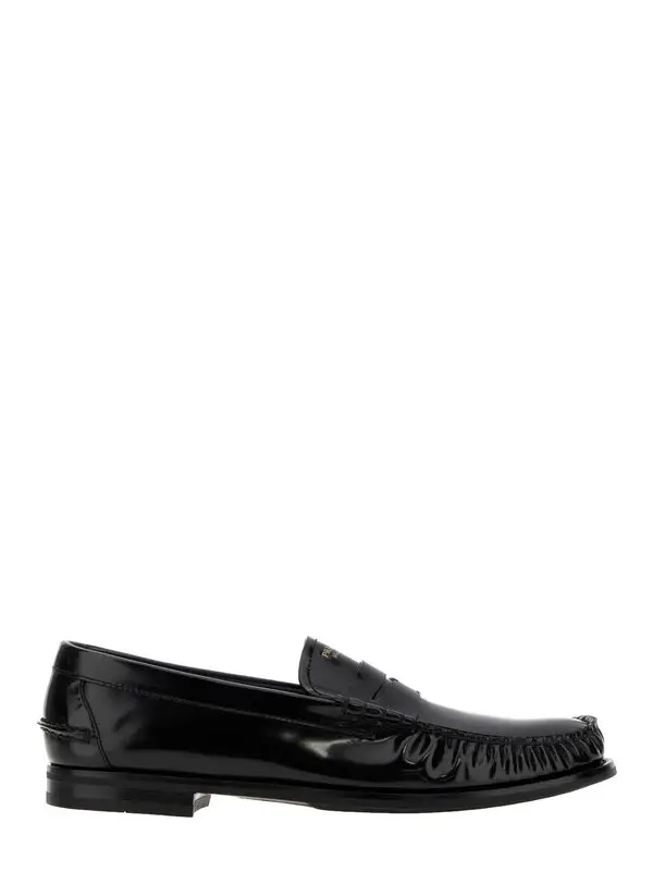 Prada Leather Loafers - Black