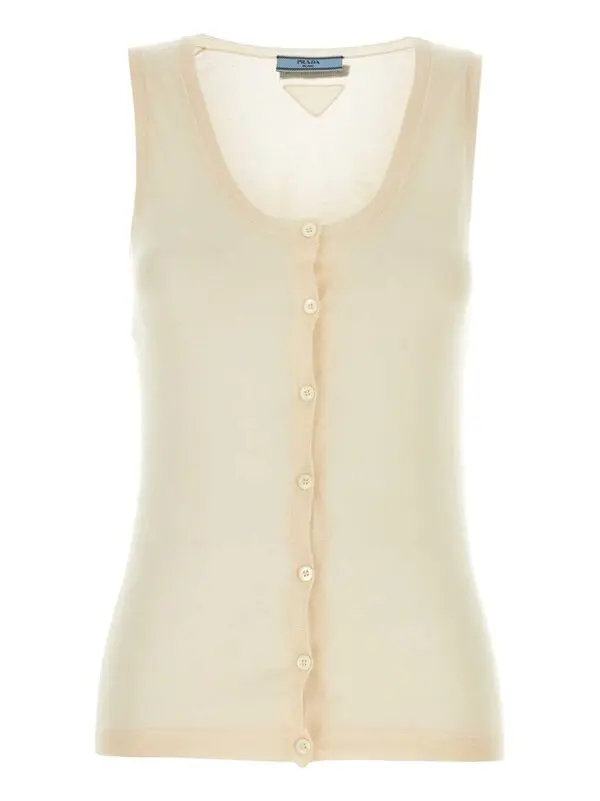 Prada Cashmere-blend Knit Vest - Pink