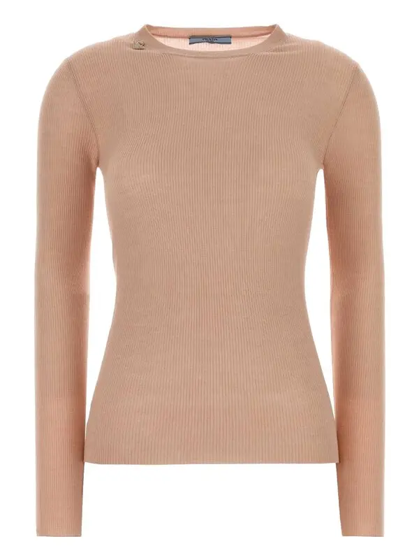 Prada Ribbed Virgin Wool Sweater - Pink