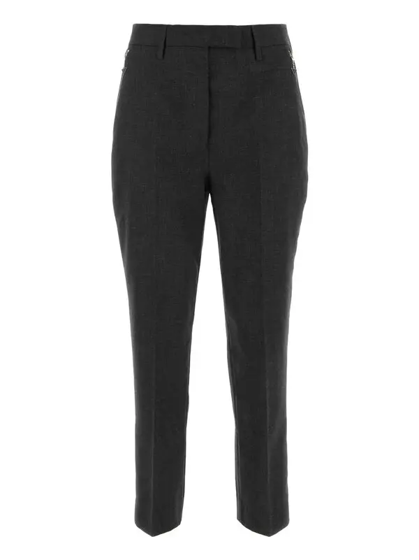 Prada Heathered Virgin Wool Straight-leg Trousers - Grey