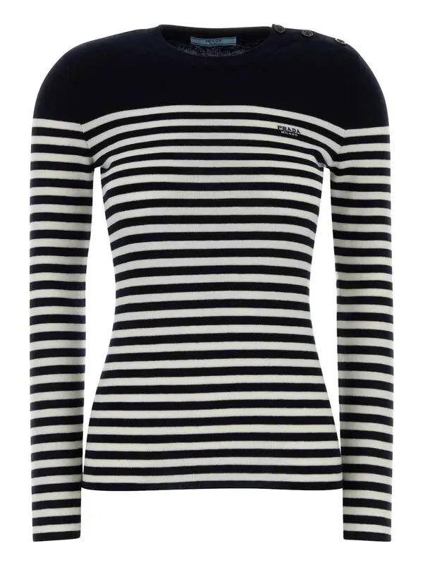 Prada Virgin Wool Striped Knit Sweater - Stripped