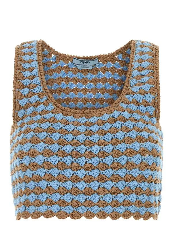 Prada Crocheted Cotton Crop Top - Multicoloured