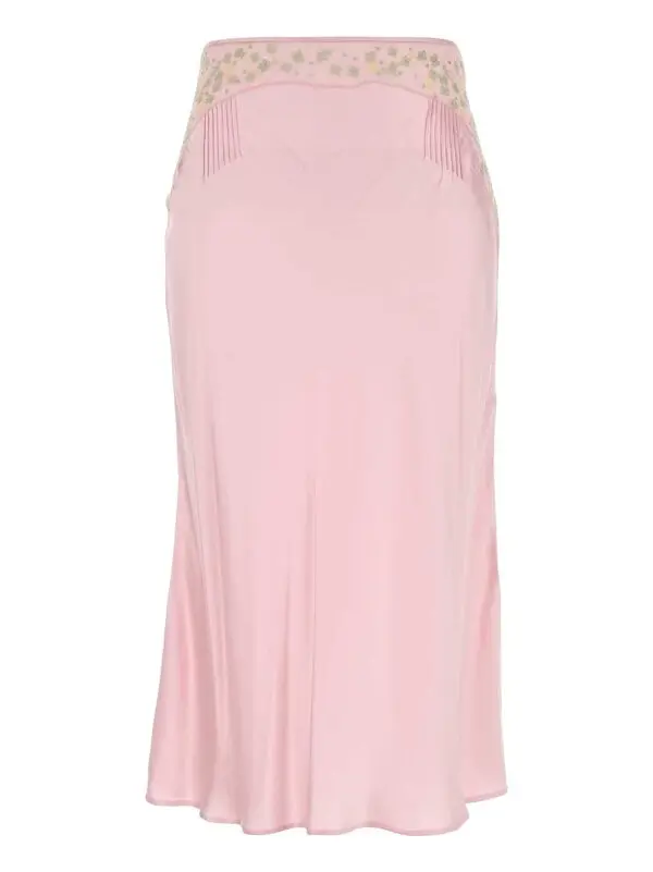Prada Silk Satin Midi Skirt - Pink