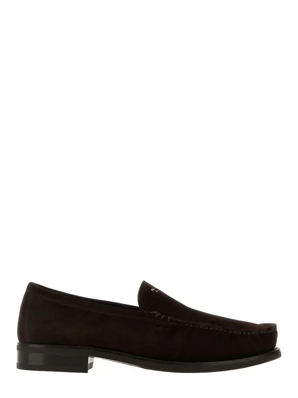 Prada Suede Calf Leather Loafers - Brown