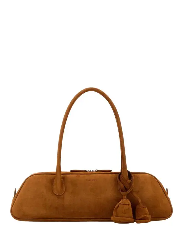 Magda Butrym Suede Shoulder Handbag - Light Blue
