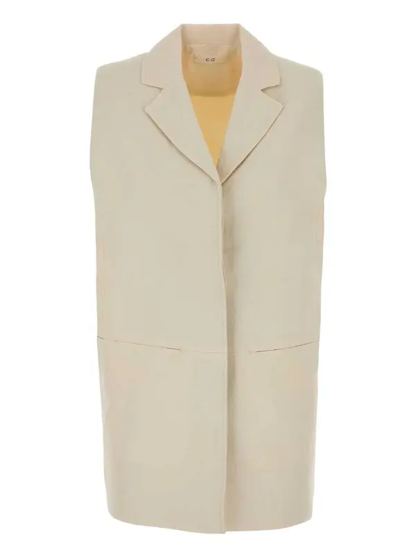 Co Viscose-linen Blend Vest - White