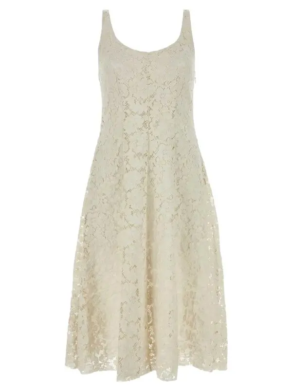 Prada Lace Mini Dress With Cupro-silk Lining - White