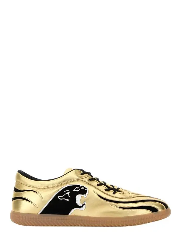Valentino Garavani Embellished Leather Sneakers - Gold