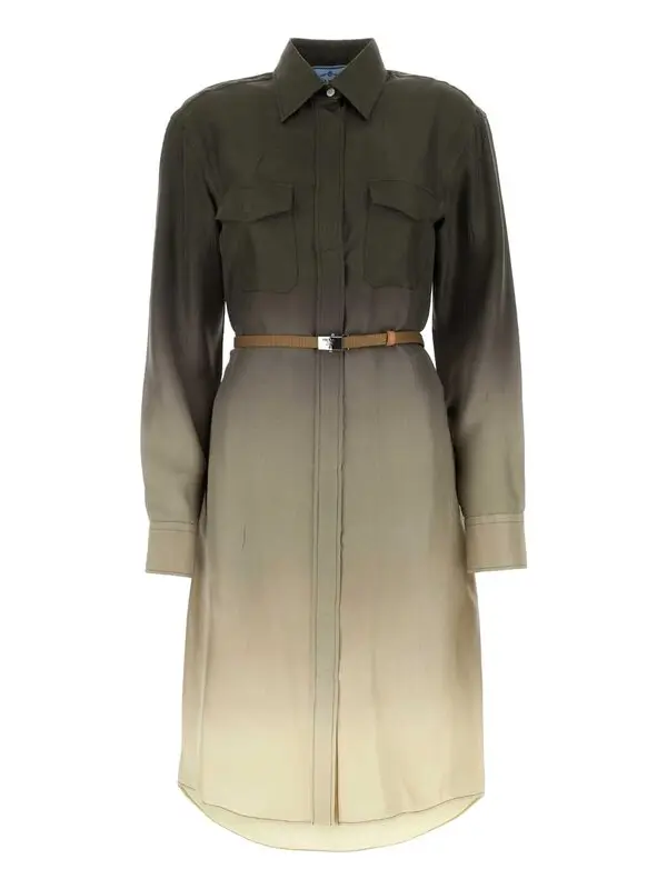 Prada Twill Shirt Dress With Belt - Multicoloured
