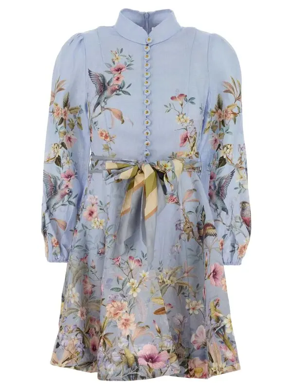Zimmermann Printed Linen Mini Dress - Floral