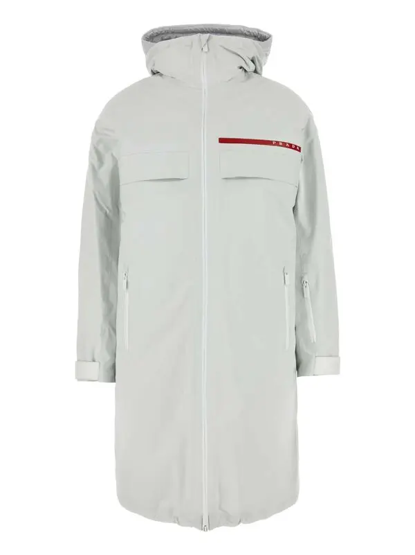 Prada Re-nylon Padded Zip-up Jacket With Hood - White