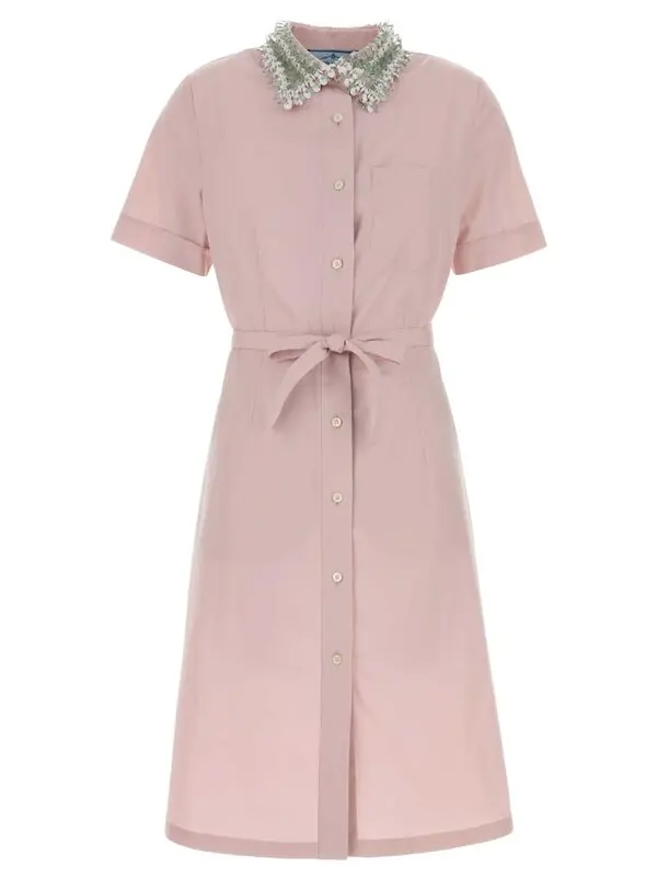 Prada Poplin Shirt Dress - Pink