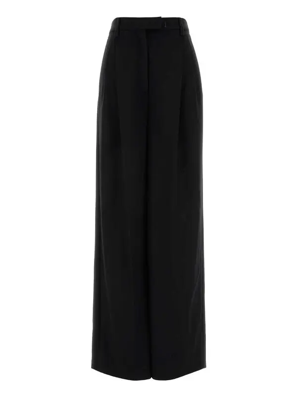Prada Cashmere Wide-leg Pants - Black