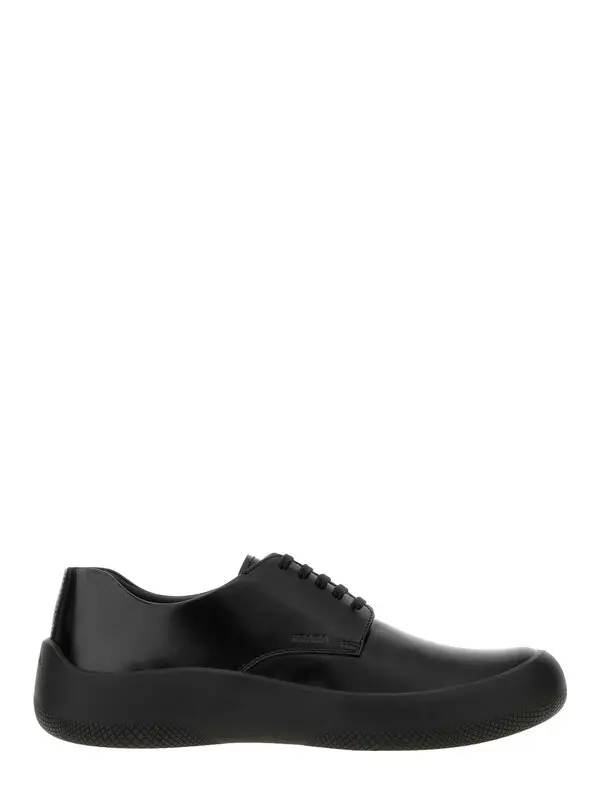 Prada Calf Leather Lace-up Shoes - Black