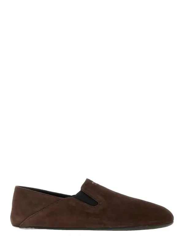 Prada Chocolate Suede Loafers - Brown