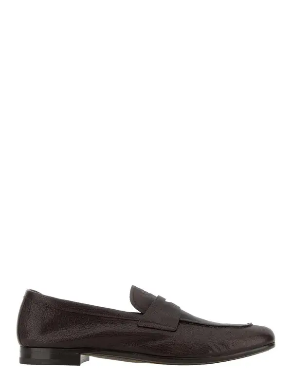 Prada Ovine Leather Loafers - Brown