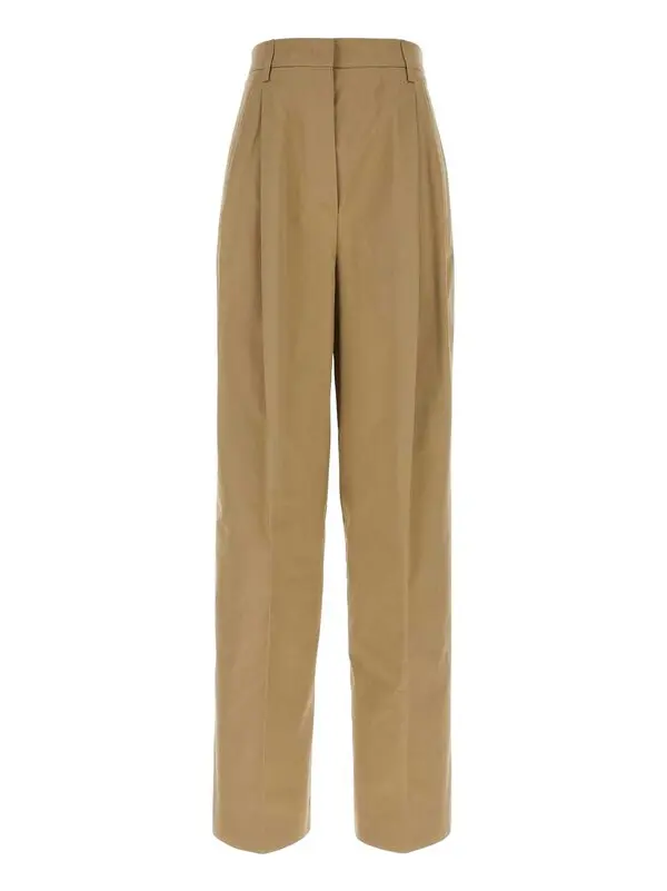 Prada Cotton Tailored Trousers - Camel