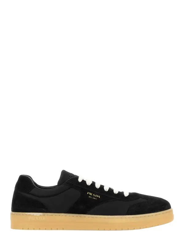 Prada Suede & Re-nylon Lace-up Low-top Sneakers - Black