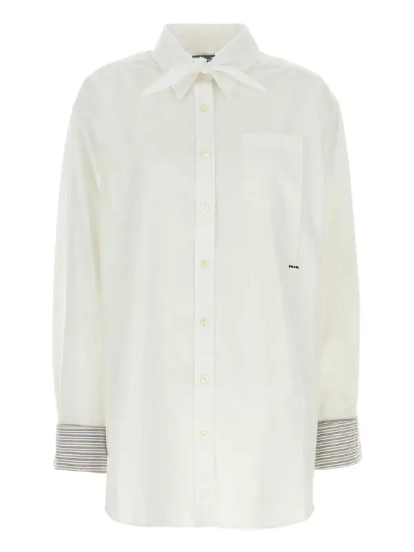 Prada Crisp Poplin Button-front Shirt - White