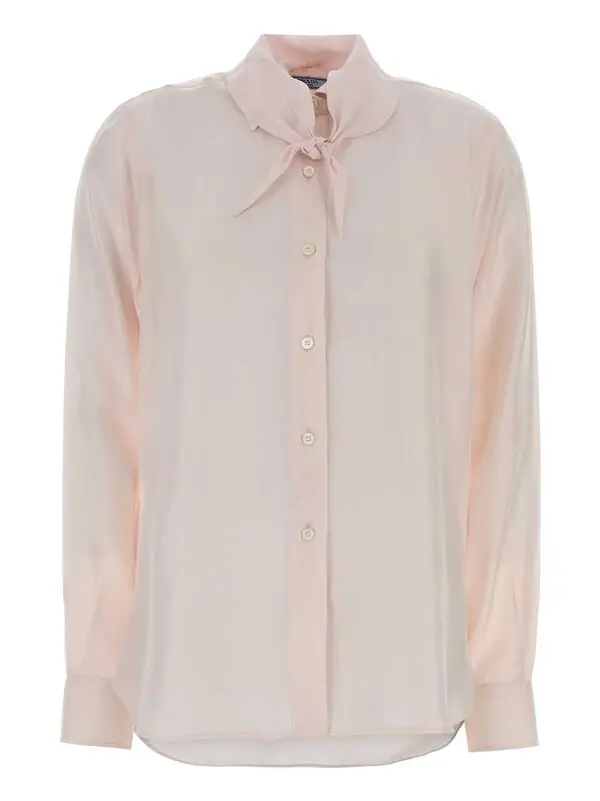 Prada Silk Shirt With Tie Detail - White