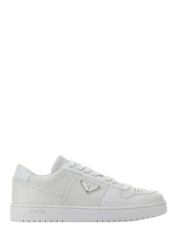 Prada Downtown Leather Sneakers - White