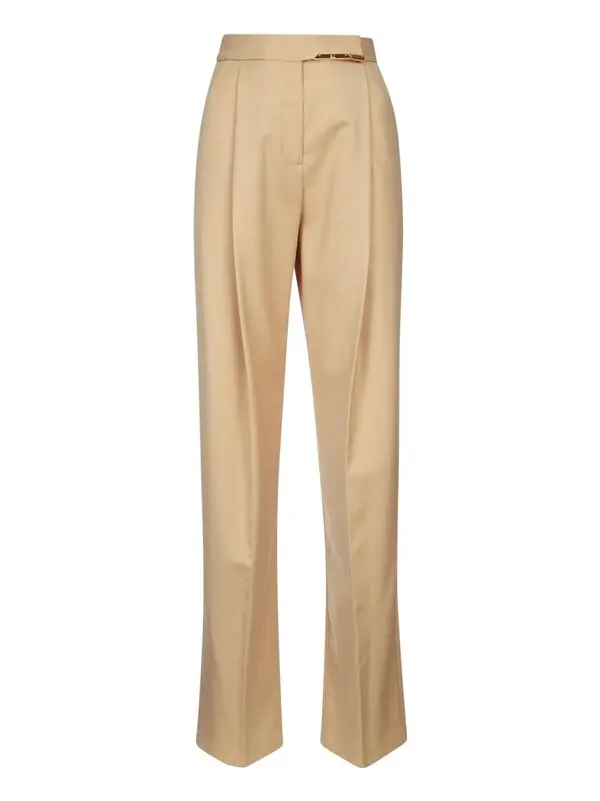 Elisabetta Franchi Tailored Wool Blend Trousers - Cammello