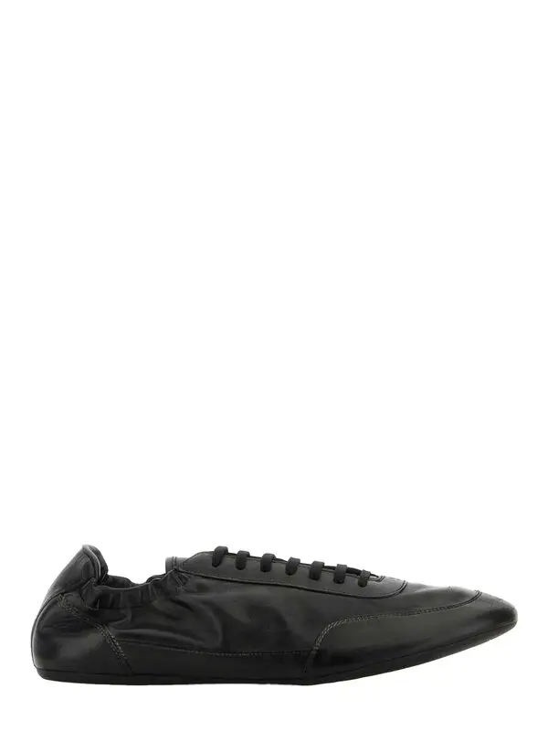 Prada Calf Leather Collapsible Sneakers - Black