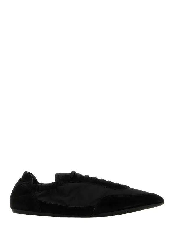 Prada Nylon And Suede Sneakers - Black