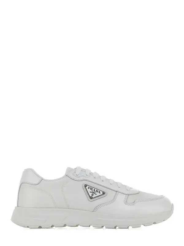 Prada Prax 2.0 Recycled Polyamide And Calf Leather Sneakers - White