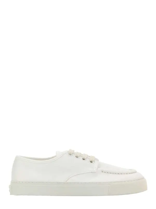 Prada Canvas Lace Up Sneakers - White